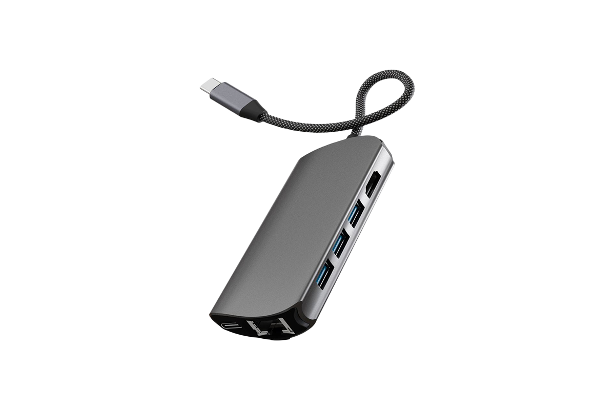 Многопортовый адаптер VLP Infinity USB-C Hub 8 в 1, графит