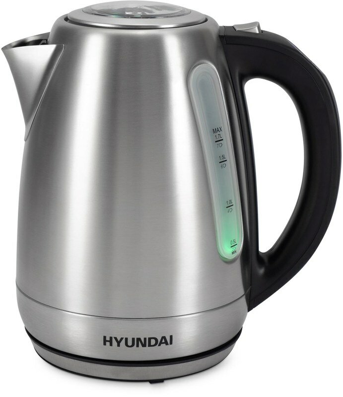 Чайник Hyundai HYK-S8408 серебристый, матово-черный