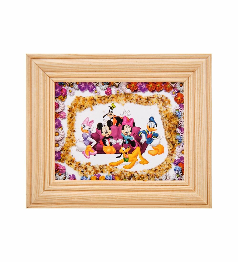 Картина 'Дисней (с янтарной крошкой) дер. рамка 7х9
