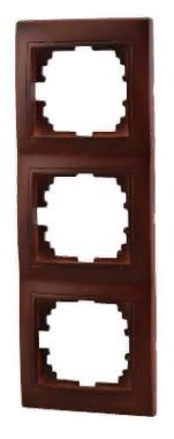 Рамка электроустановочная Lezard / Лезард Mira вертикальная без вставки скрытой установки 701-0601-153 вишня, 3 поста / для розеток и выключателей / электроустановочное изделие