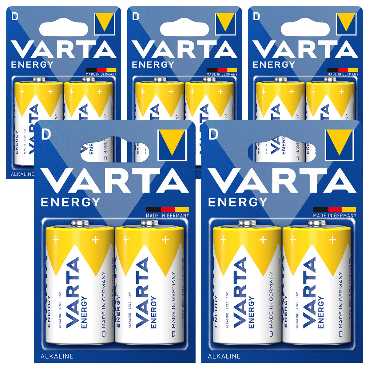 Батарейки VARTA ENERGY D / LR20, тип D, алкалиновая, 10 шт