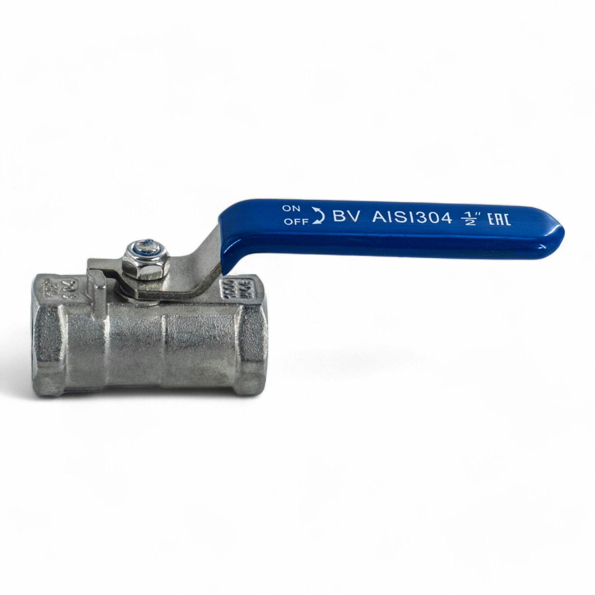 Newkey Кран шаровый стальной муфтовый стандартнопроходной нержавеющий (1PC), AISI304 DN ДУ 15 (1/2" дюйма), (CF8), PN64