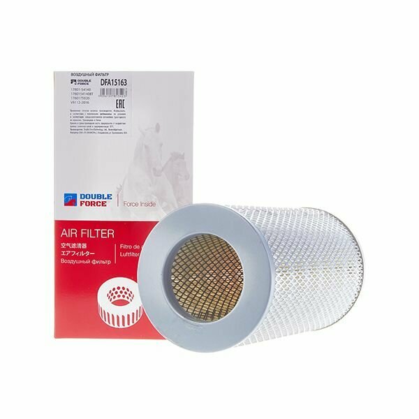 Фильтр воздушный DOUBLE FORCE арт. DFA15163 A185 TOYOTA: GRANVIA RCH11W, 3RZFE 2700 08.95 04.98, TURING HIACE RCH4W, 3RZFE 2700