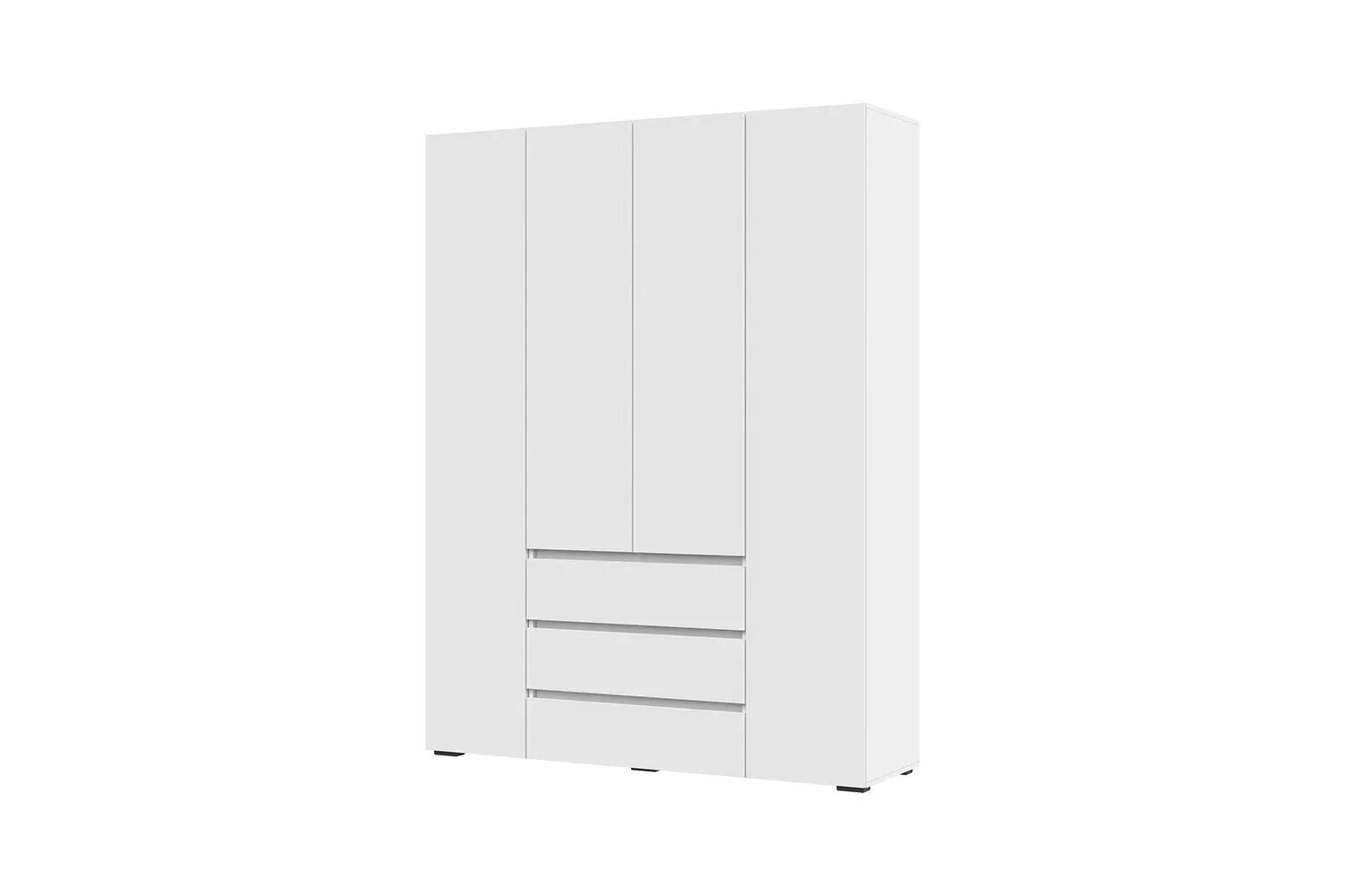 Шкаф 4-х створчатый с ящиками «Хелен» ШК 05, белый/белый (1600х465х2100)
