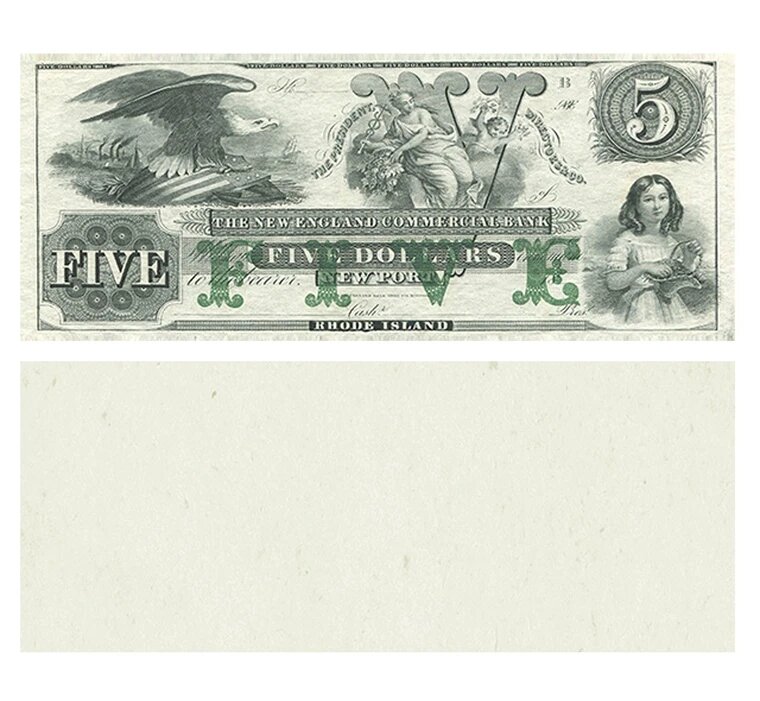 5 долларов 1860 США, Род-Айленд, сувенирная копия, банкноты и купюры редкие коллекционные