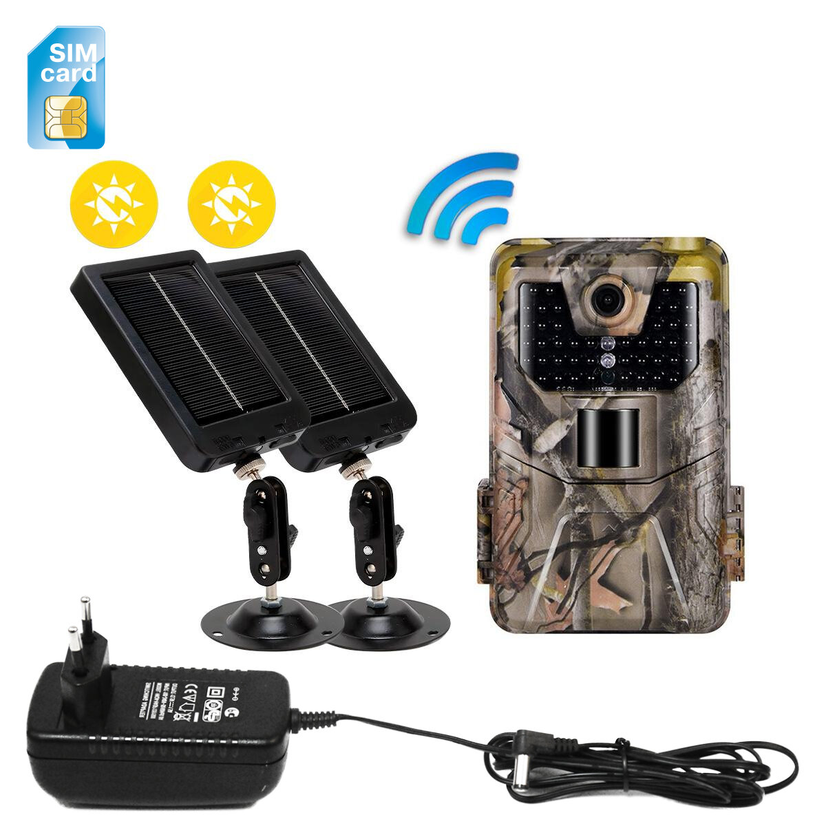 Комплект: фотоловушка Wi-Fi 4К для охоты с 2-мя солнечными батареями Filin 900-WiFi-PRO (4K) (F81342IW) и «SP-06»