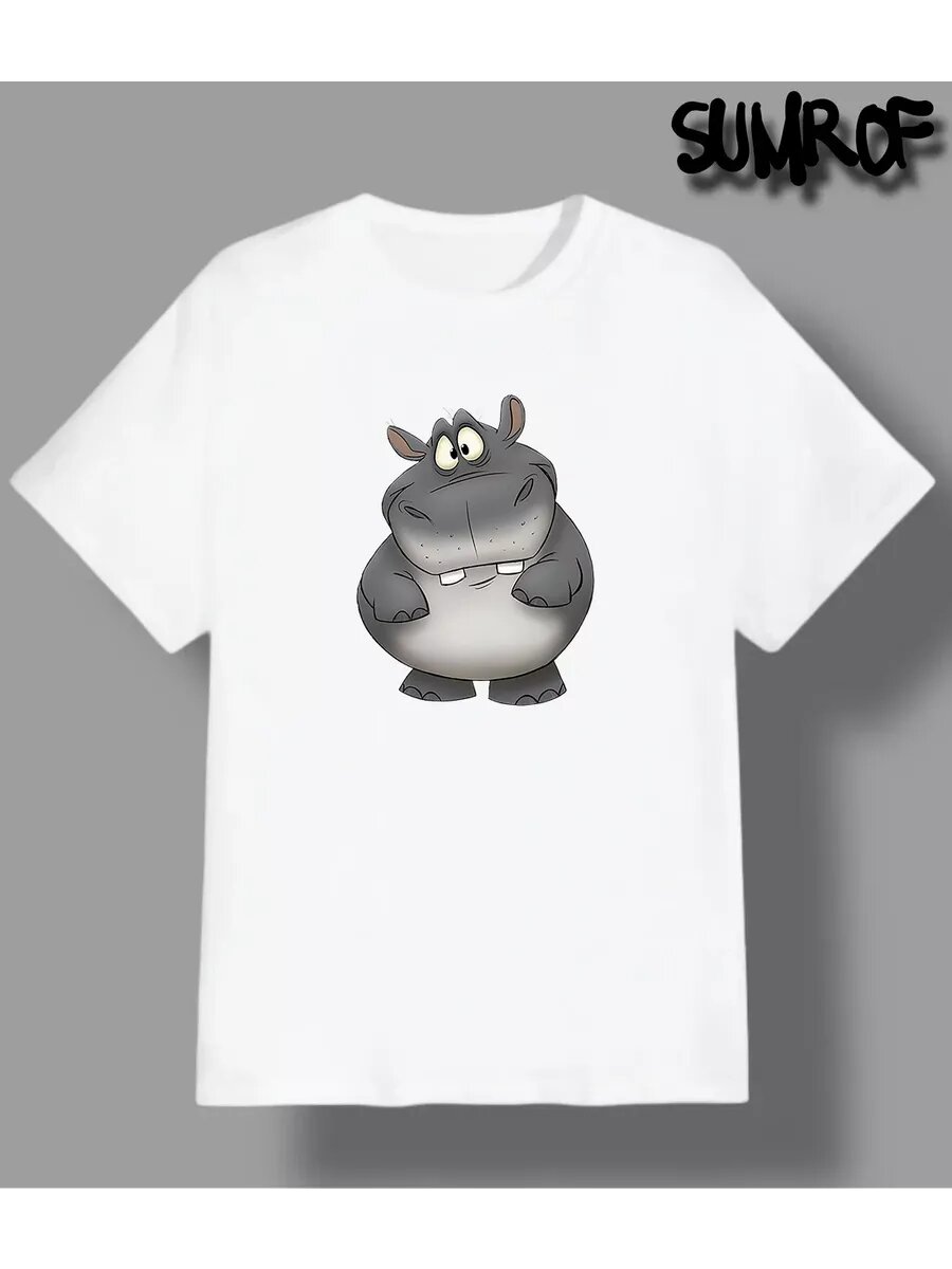Футболка бегемот