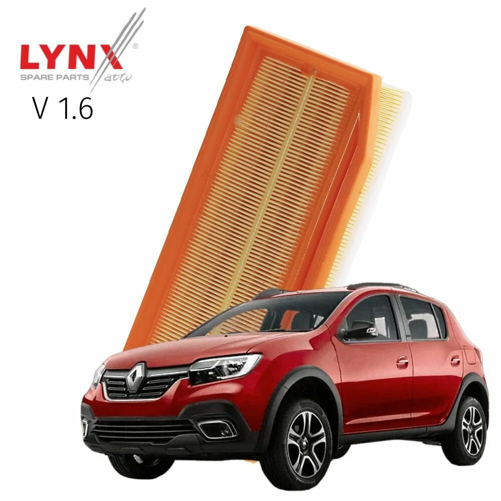 Фильтр воздушный Renault SANDERO / STEPWAY (2) / Рено Сандеро 2014 2015 2016 2017 2018 2019 2020 2021 2022 V1.6 H4M / 1шт LYNXauto