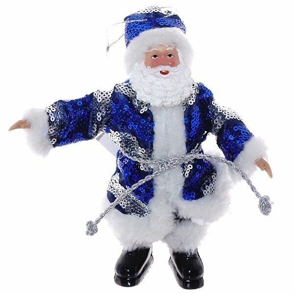Украшение для большей елки синий дед мороз. Высота 16 см.