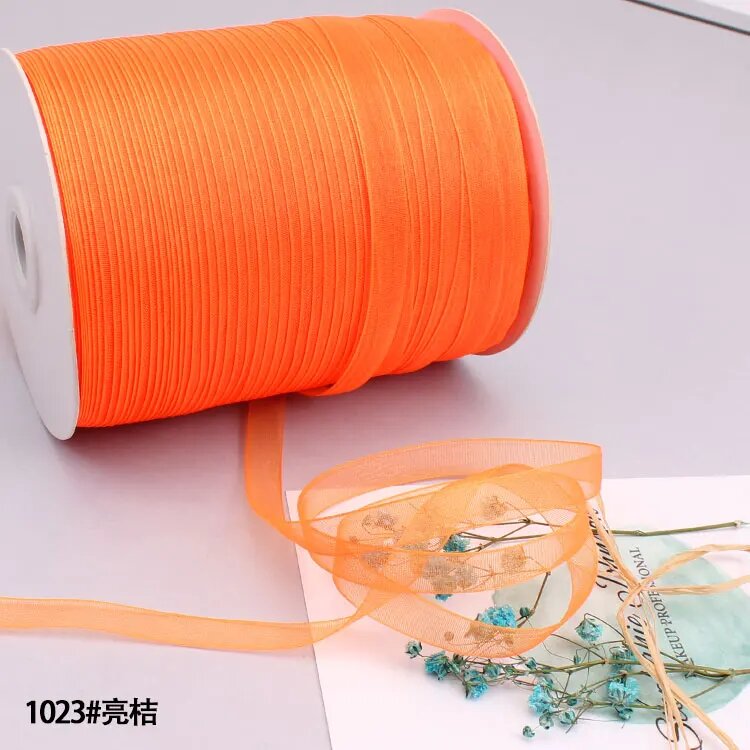 Ленты органза мerylover 10 мм 10 м bright orange