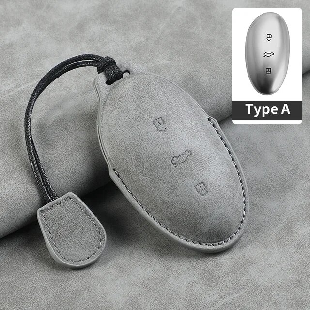 Для RISING AUTO F7 R7 22-23 кожаная сумка для ключей от автомобиля чехол-кошелек держатель для ключей брелки A- grey Key rope