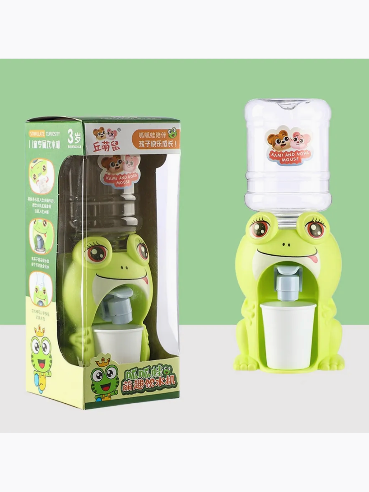 Детский диспенсер Ancloth "Лягушка", настольный, зеленый, 1 стаканчик, 180x75x180 мм