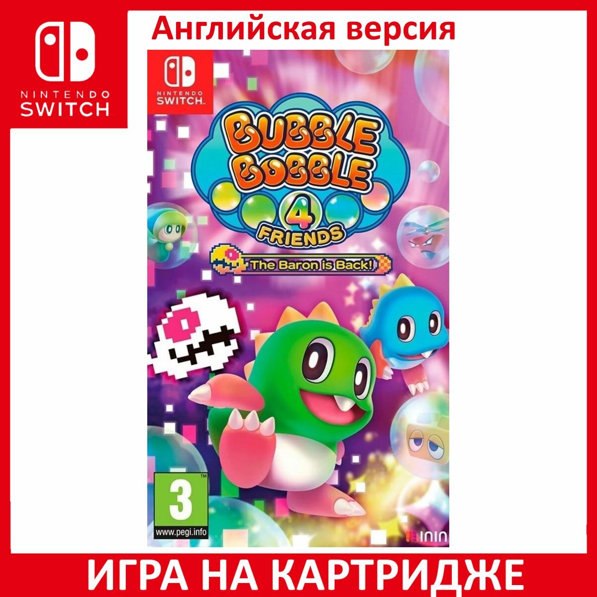 Игра Bubble Bobble 4 Friends The Baron is Back Switch Картридж на Nintendo Switch Английская версия