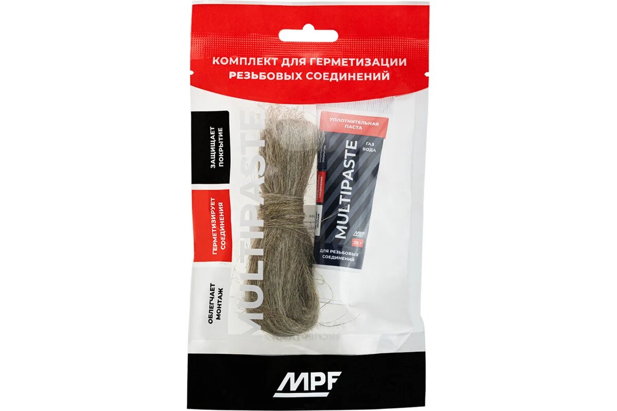 Комплект паста уплотнительная MPF MULTIPASTA вода/газ 25 г туба и лен 7 г ИС.131743