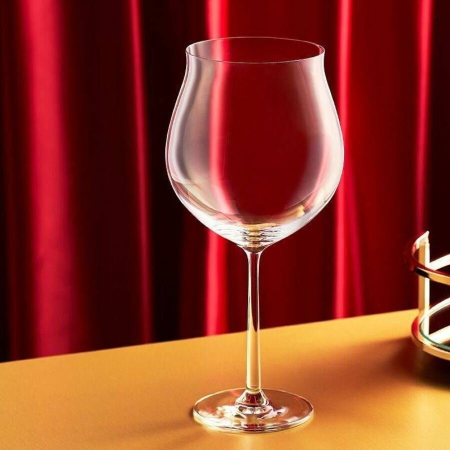 Набор бокалов хрустальные бокалы для красного вина белого фужеры большие форма тюльпан Lucaris Shanghai Soul Burgundy Grande, 975 мл. 6 шт.
