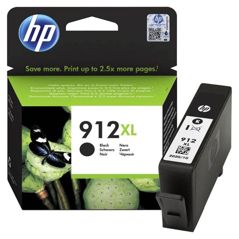 Струйный картридж HP Черный, 912XL, повышенная емкость, для OfficeJet 801x, 802x
