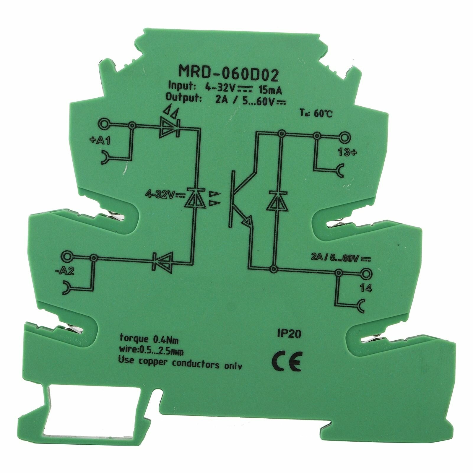 MRD060D2 Ультратонкий модуль твердотельного реле 6.2MM, вход 432VDC NO