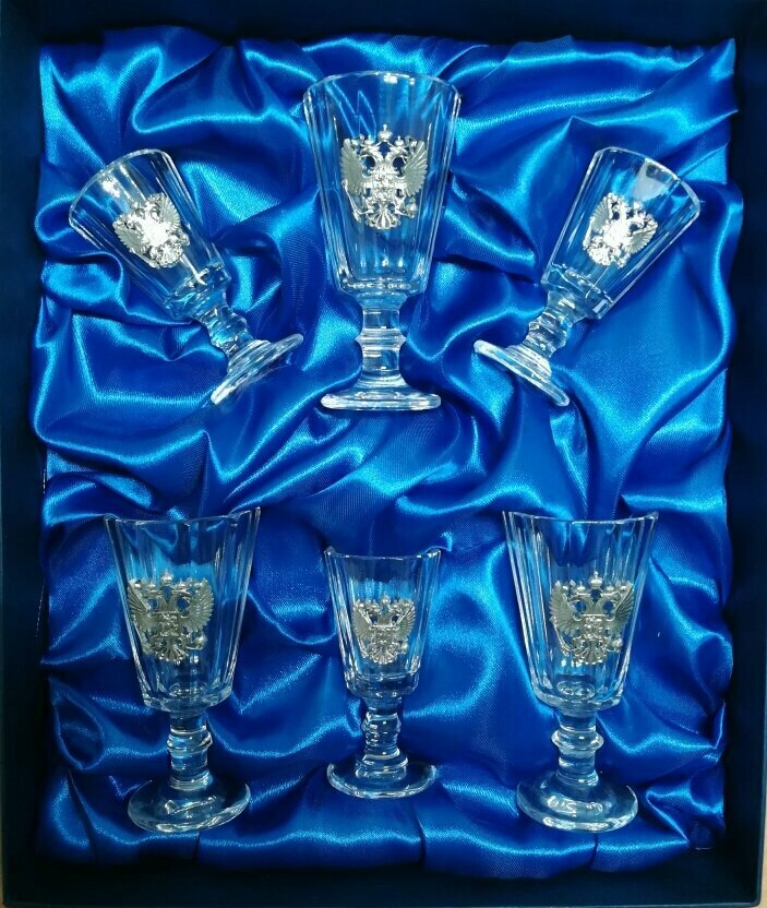 Подарочный набор хрустальных лафитников Двуглавый орел