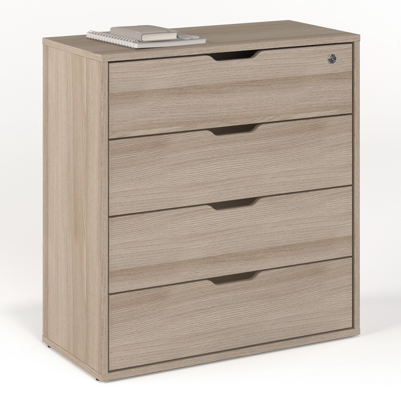 Тумба БАНГА-10 Ясень светлый, с ящиками, (ВхШхГ) 73,4х69,8х32,6 см, ЛДСП