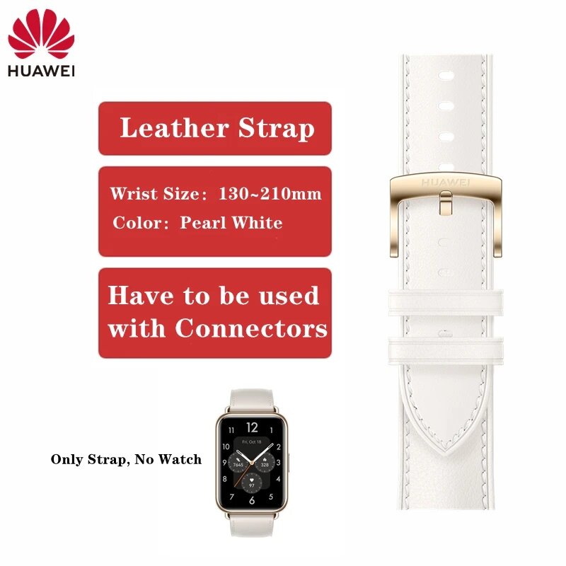 Оригинальный кожаный ремешок Huawei Pearl White