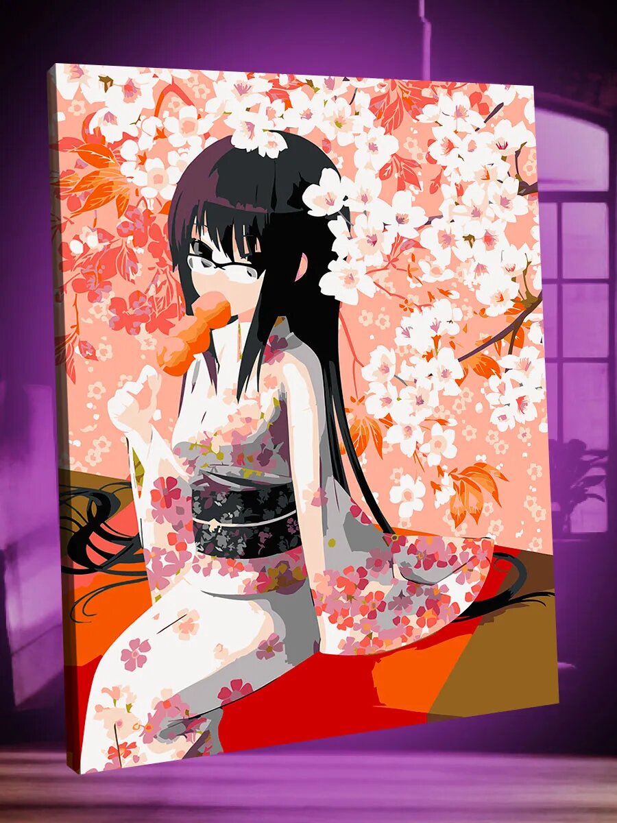 Картина по номерам Аниме цвет сакуры