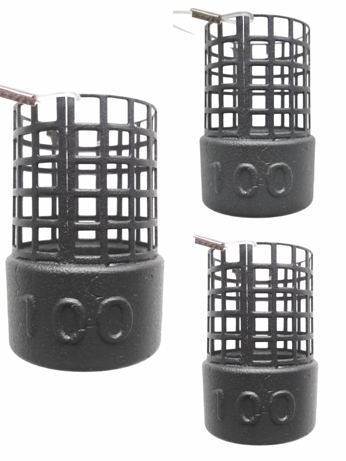 3 ШТ. Кормушка фидерная Дюза черная 100гр. для реки с умеренным или сильным течением