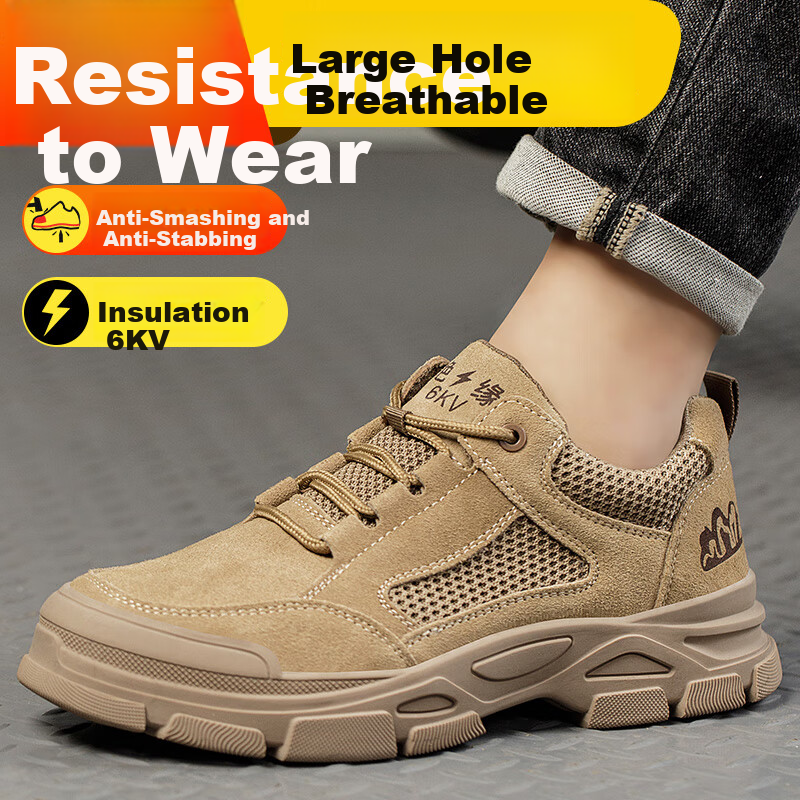 Old Steward Men's Summer Breathable Comfortable Wear-Resistant Electrician Insulated Anti-Slip Work Shoes 390 43