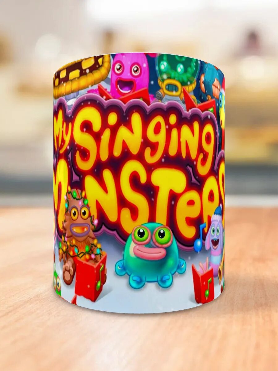 Кружка "My Singing Monsters" Обнял, керамика, белая, с принтом, 330мл