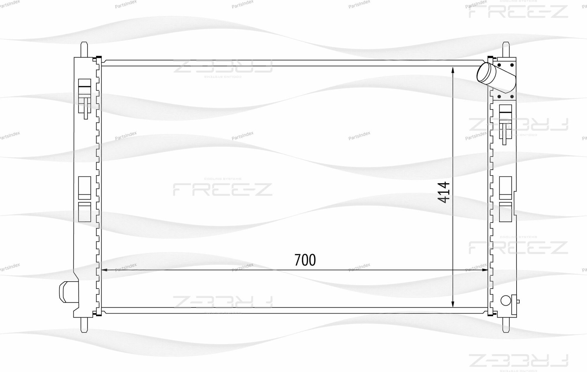 Радиатор охлаждения для MITSUBISHI Lancer 08, FREE-Z, KK0158, FREE-Z KK0158