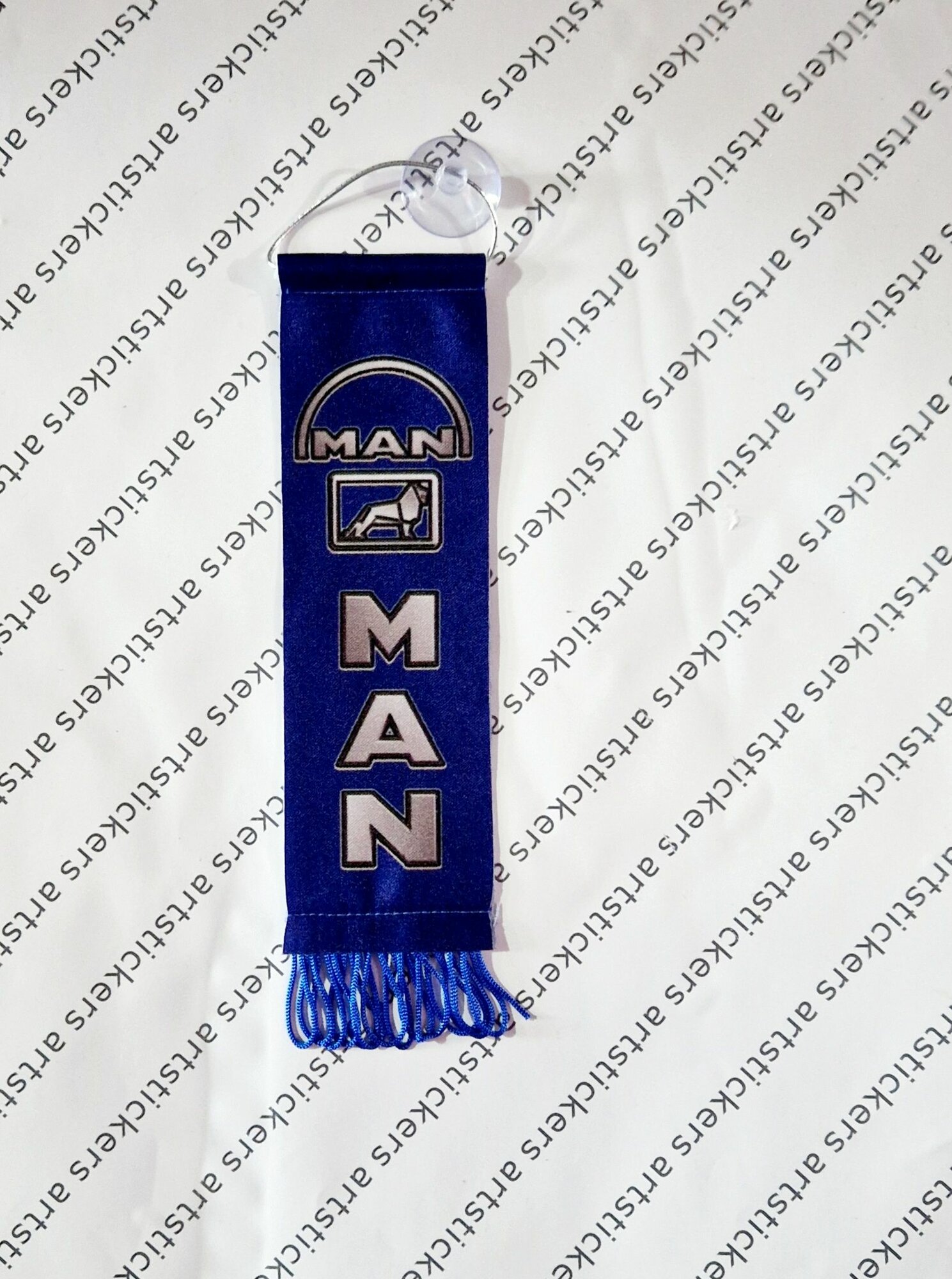 Вымпел MAN+девушка, двусторонний на присоске, ткань, аксессуар для авто, 5.5х20см