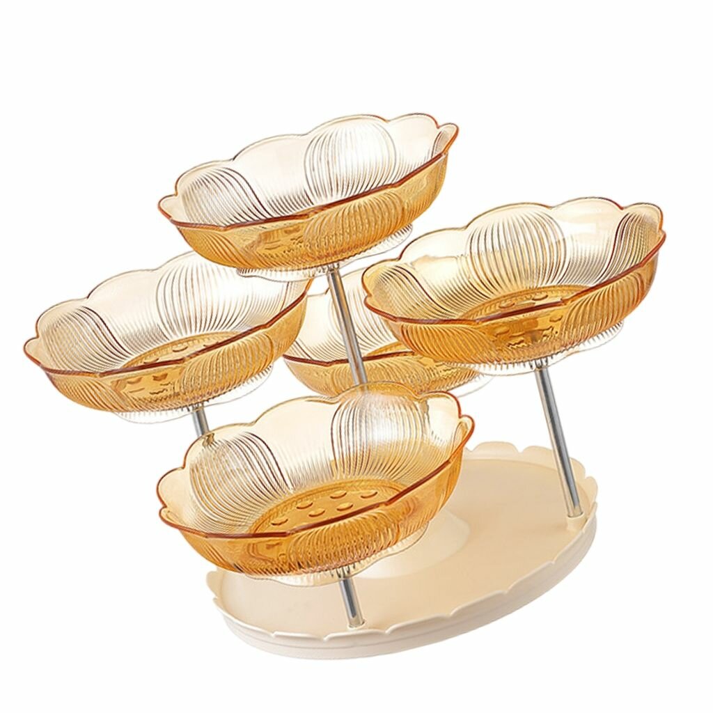 Посуда, Многоуровневая вращающаяся фруктовая тарелка - коричневая