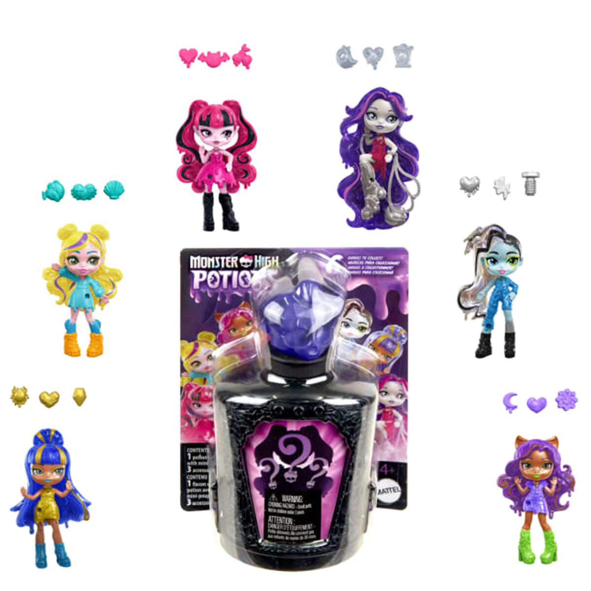 Mattel Monster High Potions Mini Doll / Монстр Хай Модная коллекционная кукла, Мини-куклы и аксессуары, Школа монстров