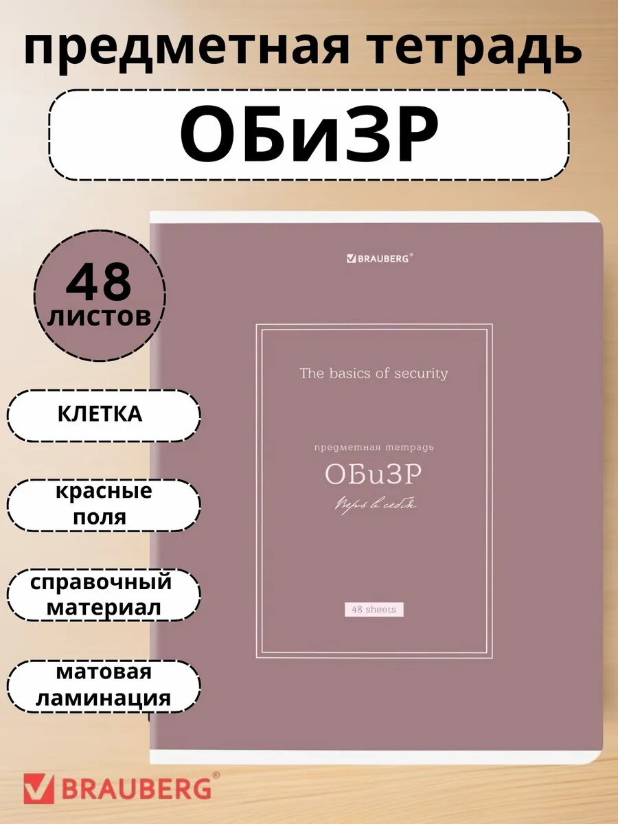 Тетрадь BRAUBERG "ОБиЗР", справочный материал, формат A5, 48 листов