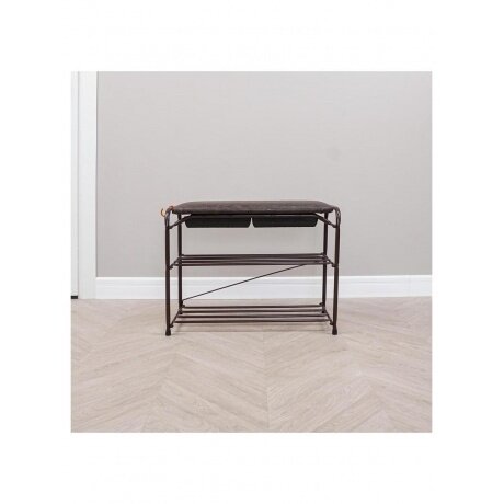 Подставка для обуви Альфа 23 с сиденьем и ящиком, 65х30х48 см, коричневая ПДОА23СЯ КОР