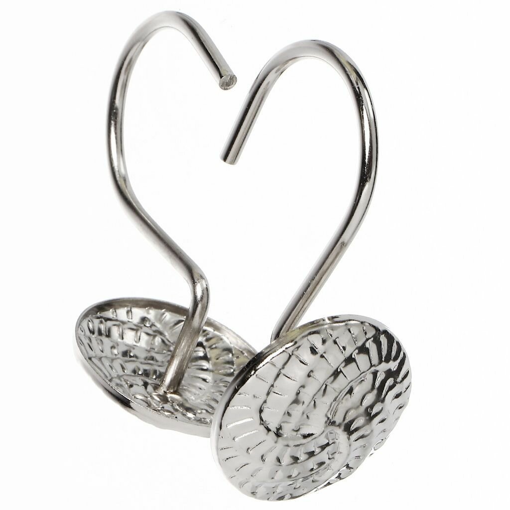 Крючки для штор в ванную, металлические, набор 12 штук, хром, модель Соты, STH20-48