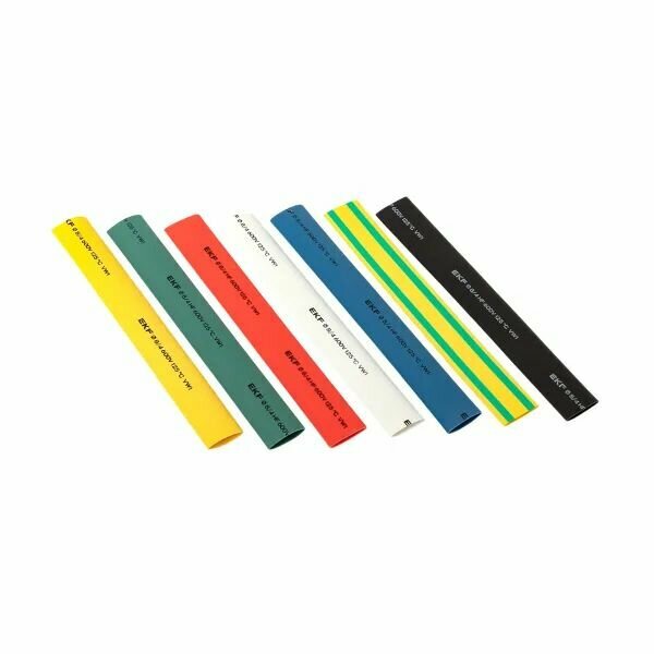 Набор термоусадочных трубок EKF PROxima ТУТ нг 8/4 набор:7 цветов по 3шт. 100мм. - 1 уп.