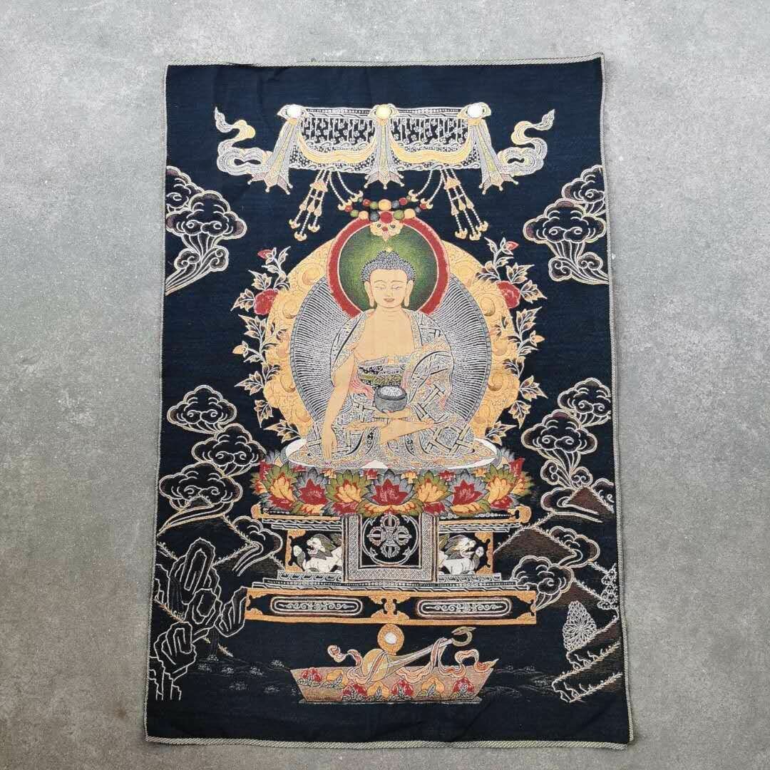 Тханка Буддийская "Шакья - мун и" 60*90см вышивка ткань картина