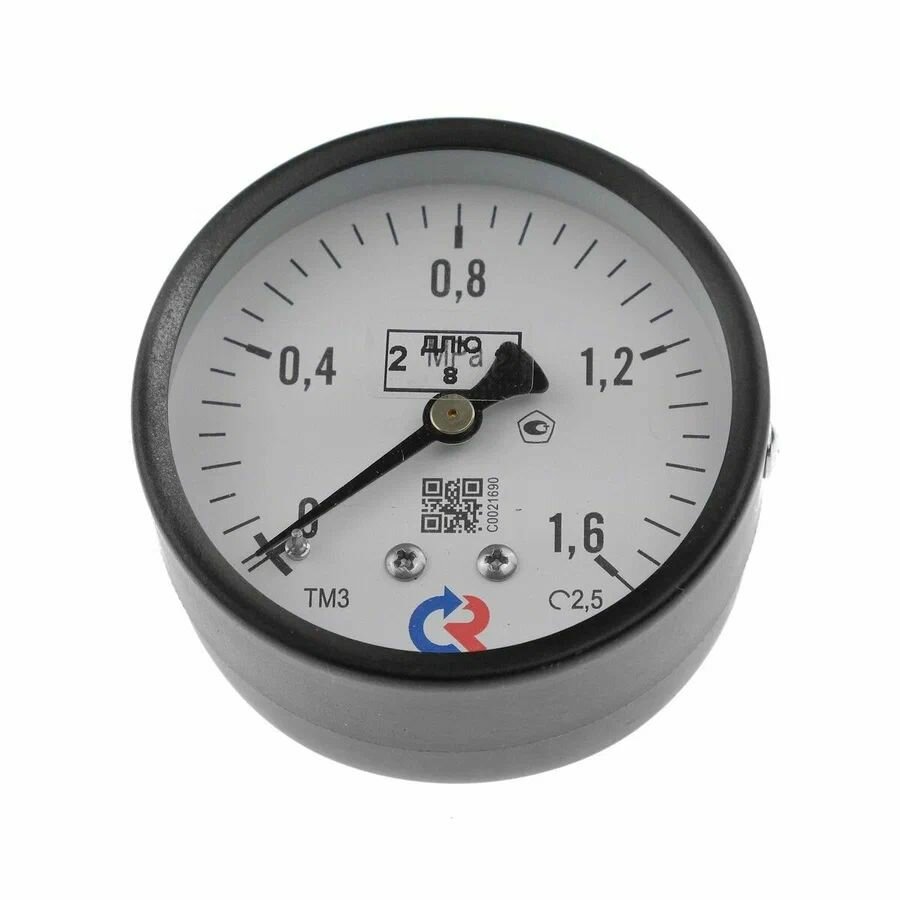 Манометр ТМ-310Т 16,0кгс/см2 (1,6MPa,16бар,16атмосфер) с поверкой резьба G1/4 корпус 63 мм класс точности 2,5 корпус-сталь росма