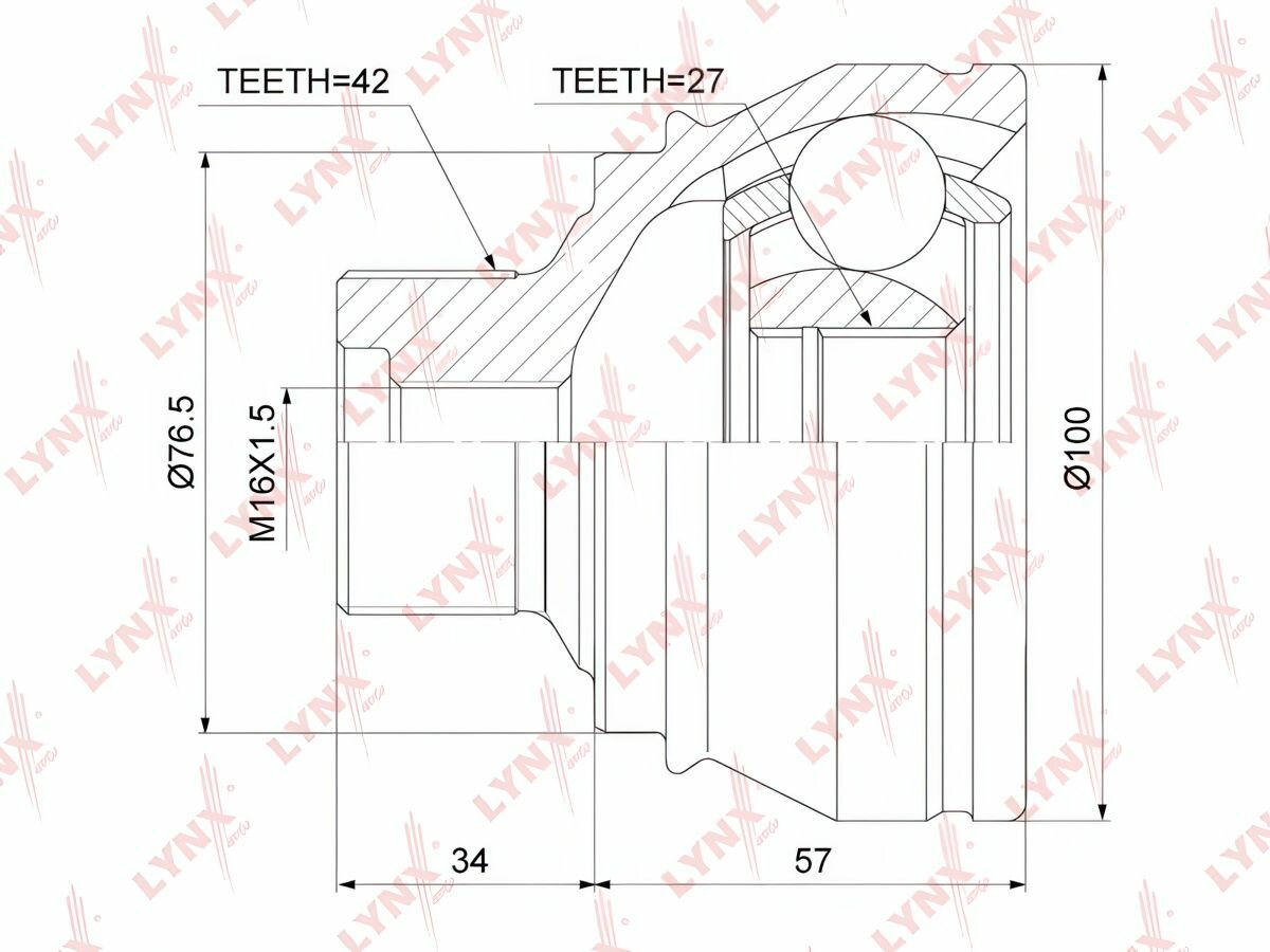 ШРУС наружный, для Ауди A4 B8, A6 C7, A8 D4, Фора, Q5 арт CO3829 LYNXAUTO