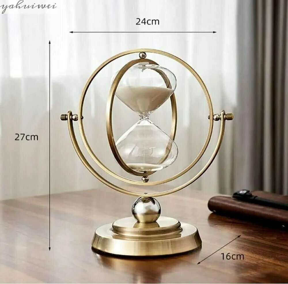 БелоеЧасы песочные "ikea" 60 мин, антикварный дизайн, металл, овальные