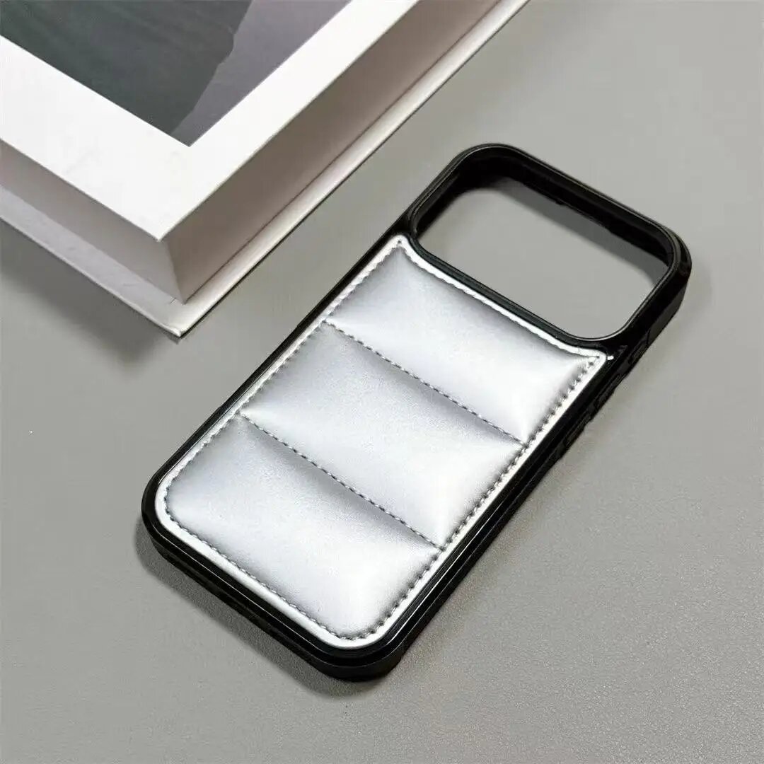Чехол для iPhone 12 Pro, серебряный, пуховый