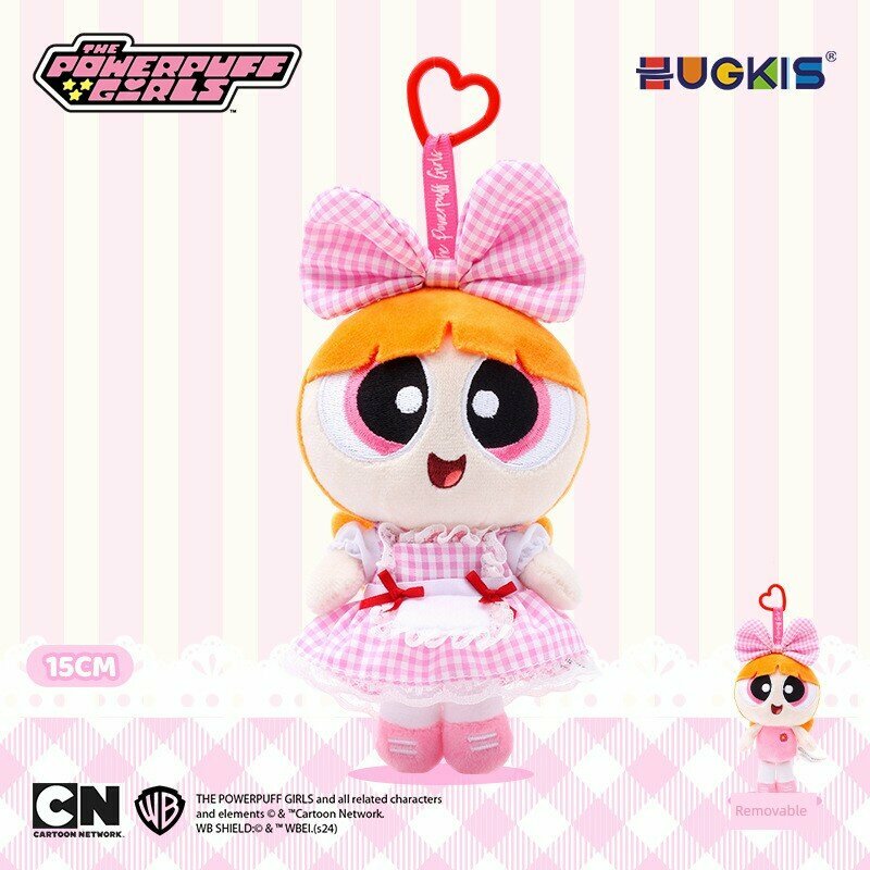 15 см Плюшевый брелок Powerpuff Girls Blossom, ключ для сумки, мягкая игрушка в стиле Лолита, подарок девочкам на день