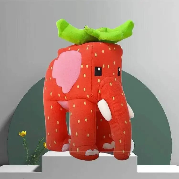 Мягкая игрушка NNNB Steal A Brainrot Strawberry Elephant, плюшевая, 25 см x 22 см