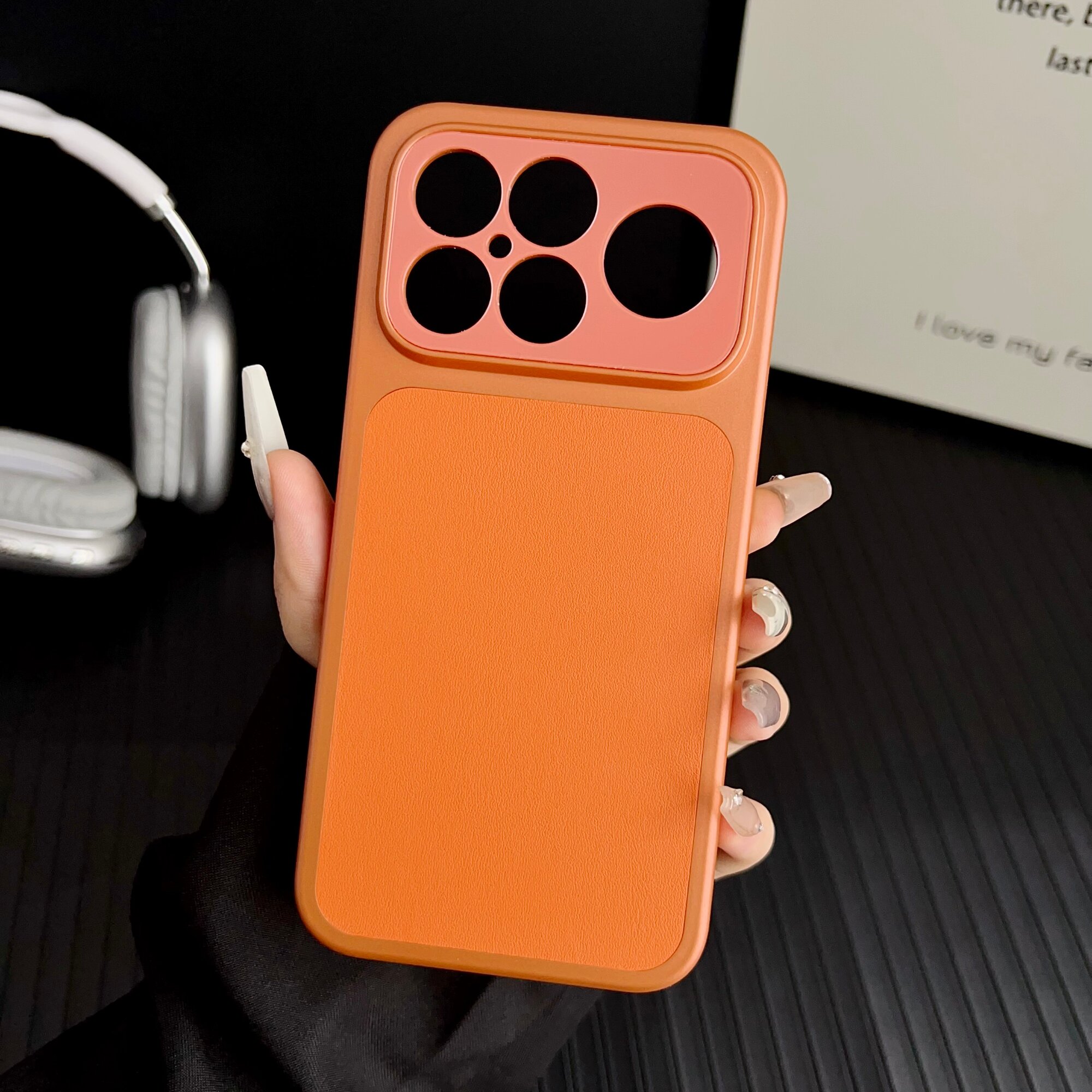 Чехол для Poco F8 Ultra/Сяоми Поко F8 ультра, soft touch, чехол-кардиомонитор, резина, пластик, искусственная кожа, защита камеры, ударопрочный, усиленные углы, Xiaomi, Poco F8 Ultra, orange,