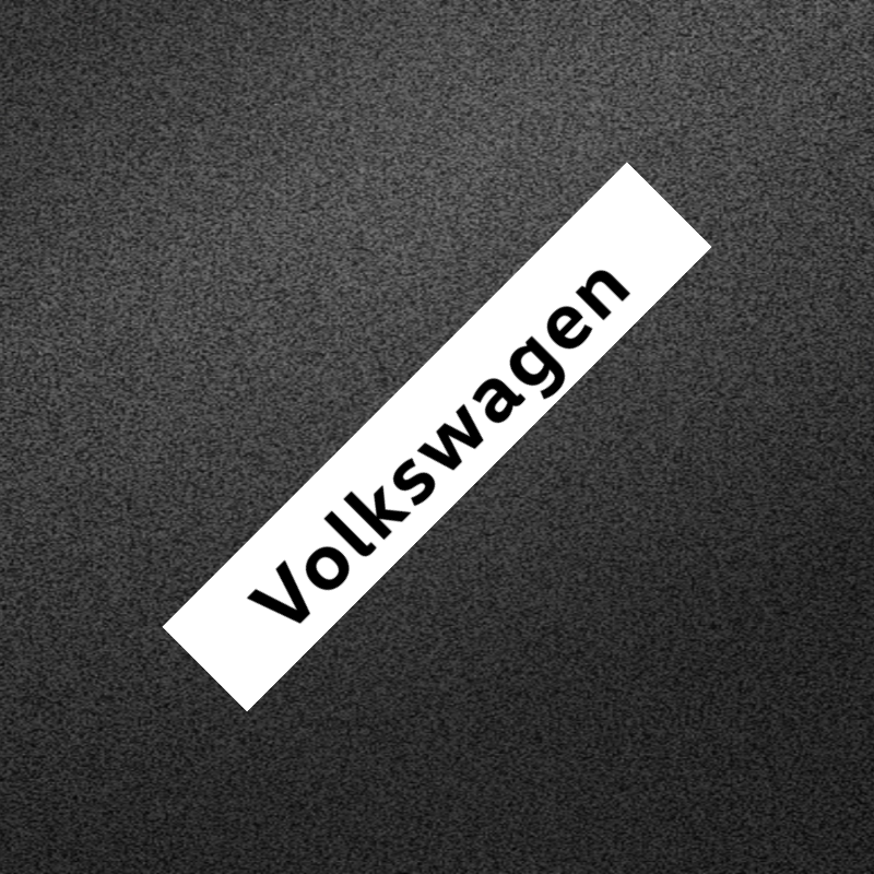 Универсальная наклейка для лобового стекла Volkswagen GTI широкая версия белый фон черный текст