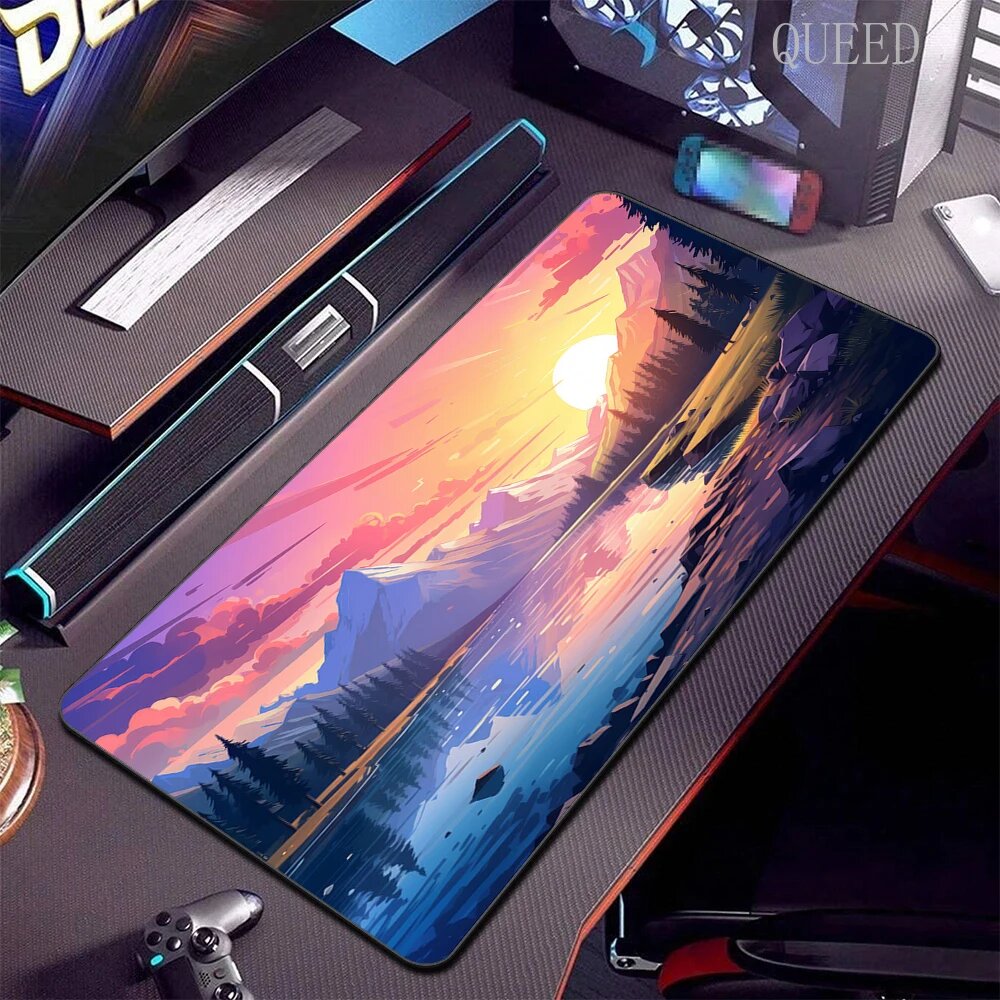 Коврики для мыши Sakura, коврик для мыши с горным пейзажем, игровой коврик для мыши XXL, коврик для мыши в стиле аниме, большие настольные коврики для клавиатуры для компьютера, ноутбука