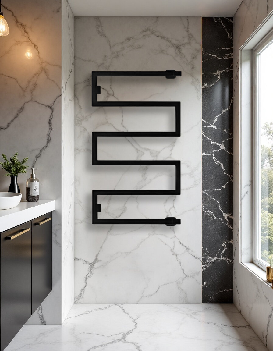 Полотенцесушитель водяной SNAKE-2 120х60 (см) Черный Угловое подключение