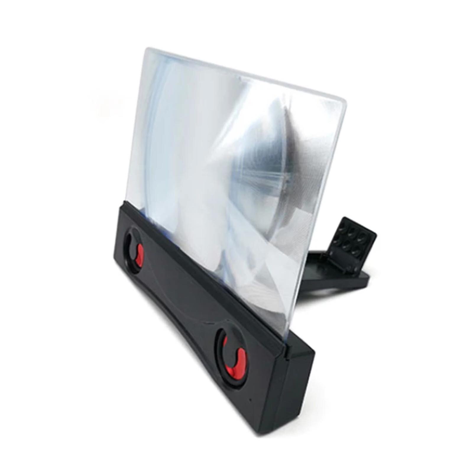 12-дюймовый мобильный экранный маgnifier Bluetooth-колонка смартфонный экранный усилитель проекторный экран для телефона складной подставка для телефона, совместимая со всеми смартфонами, черный и прозрачный, модель F12, материал HD акриловый линза + ABS