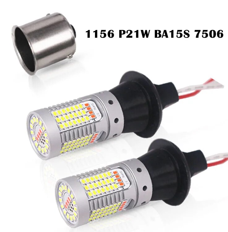 IJDM Car T20 Светодиодные белые/красные двухцветные Canbus W21W 7440 3156 1156 P21W светодиодные лампы для автомобиля Резервные фонари заднего хода и задние противотуманные фары 1156 BA15S P21W