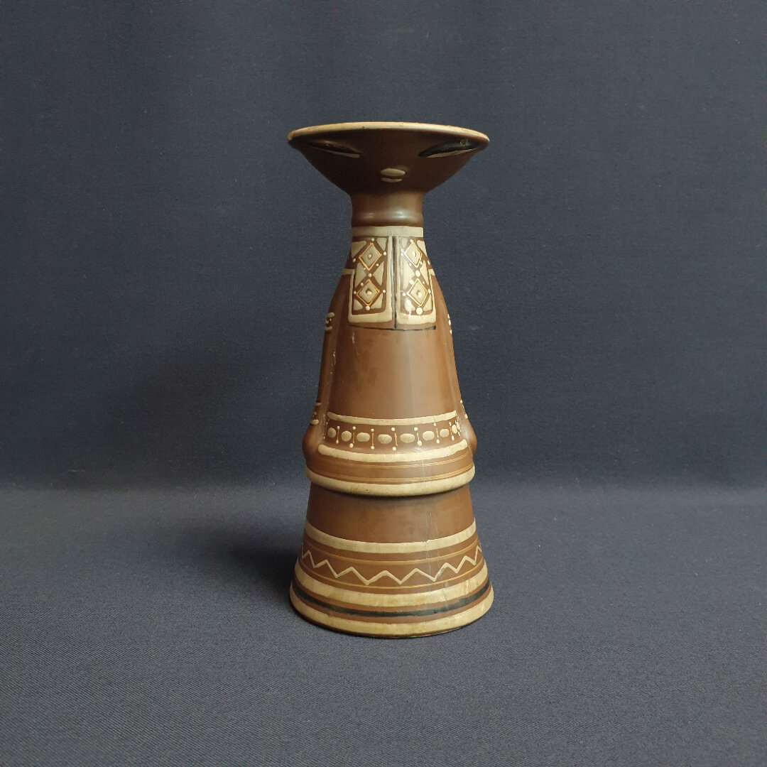 Грузинский подсвечник 18 см, керамика, роспись.